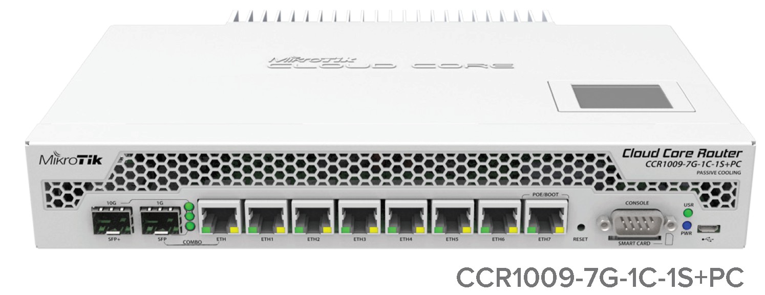 MikroTik Cloud Core Router CCR1009-7G-1C-1S+PC - meconet-Shop